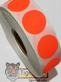 1" Orange Color Coding Circles 2 Day Priority Shipping from Tigerseal