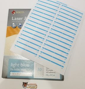 MACO ML-FF34 File Folder Labels Light Blue Border Tigerseal